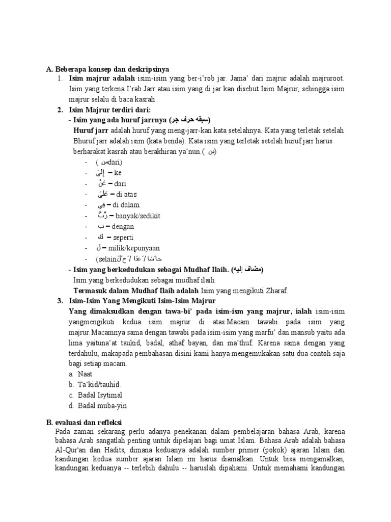 Memahami Isim Majrur dalam Bahasa Arab | PDF | Agama & Spiritualitas