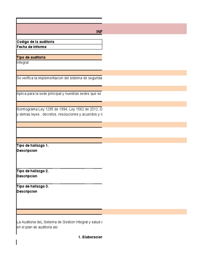 Hallazgos y Plan de Auditoria Nutresa SAS-Liliana Solano | PDF ...