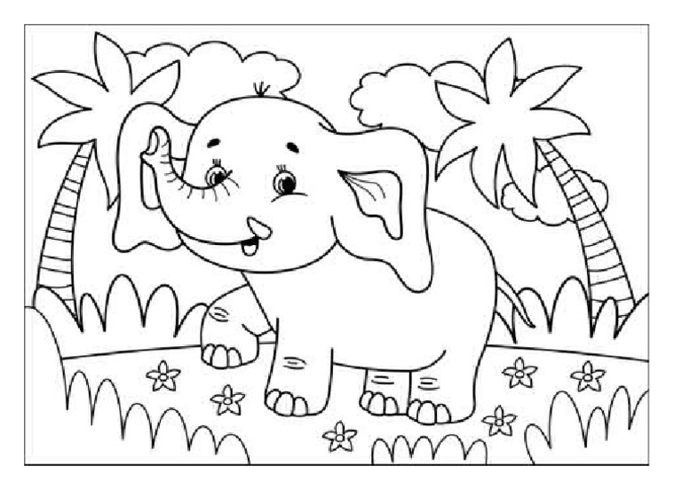 Gambar Mewarnai Gajah | PDF