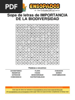 Sopa de Letras de Ramas de La Biologia | PDF