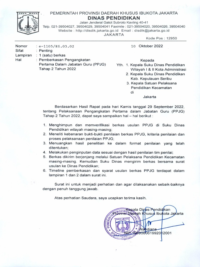 Surat Pemberitahuan PPJG Tahap 2 (Stempel) - 0001 | PDF