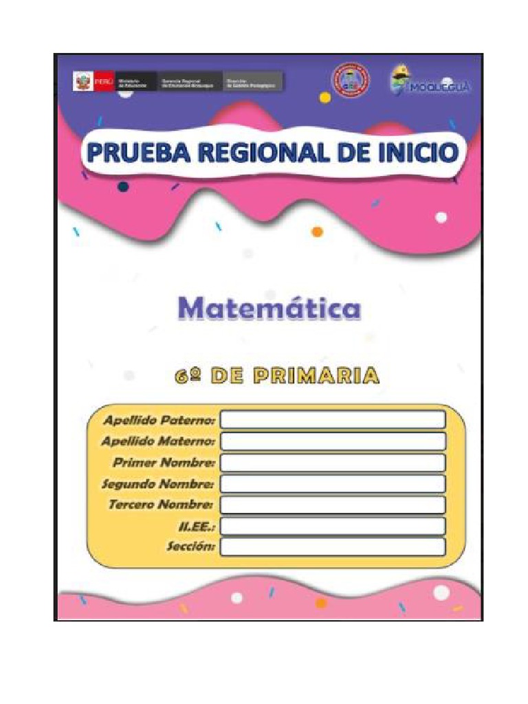 Prueba 6°matematica de Entrada 2021 | PDF