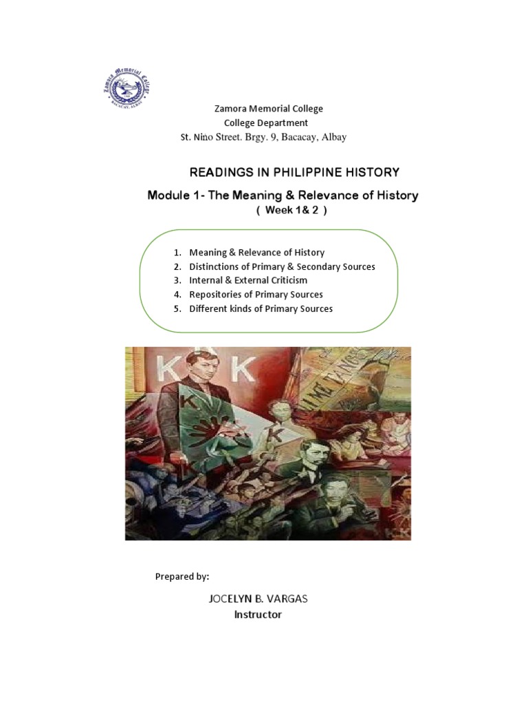 MODULE-1-READINGS in Philippine History | PDF | Historiography | Primary Sources
