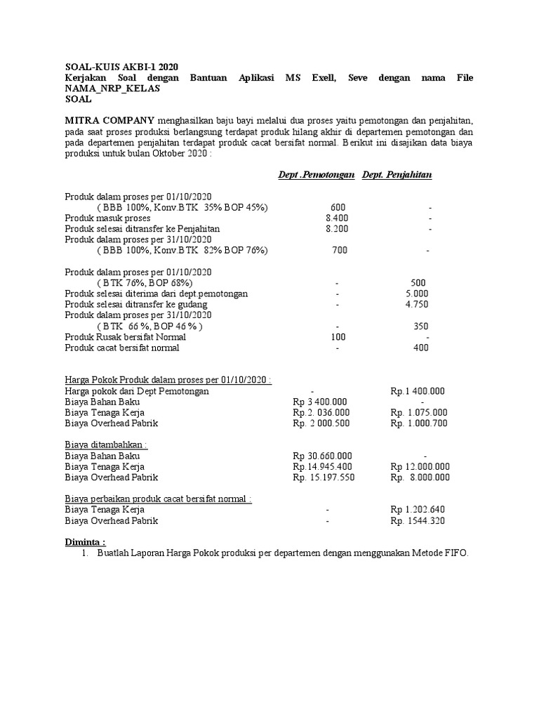 Sesi 10 Kuis - Soal | PDF