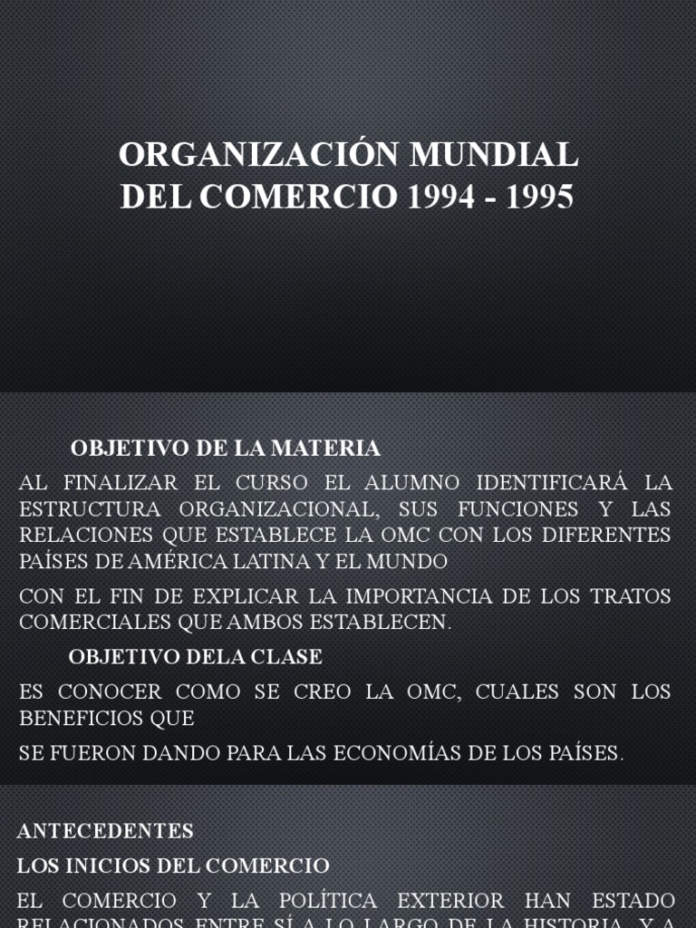 Organizacion Mundial Del Comercio 1994 1995 | PDF | Organización de Comercio Mundial | Acuerdo ...