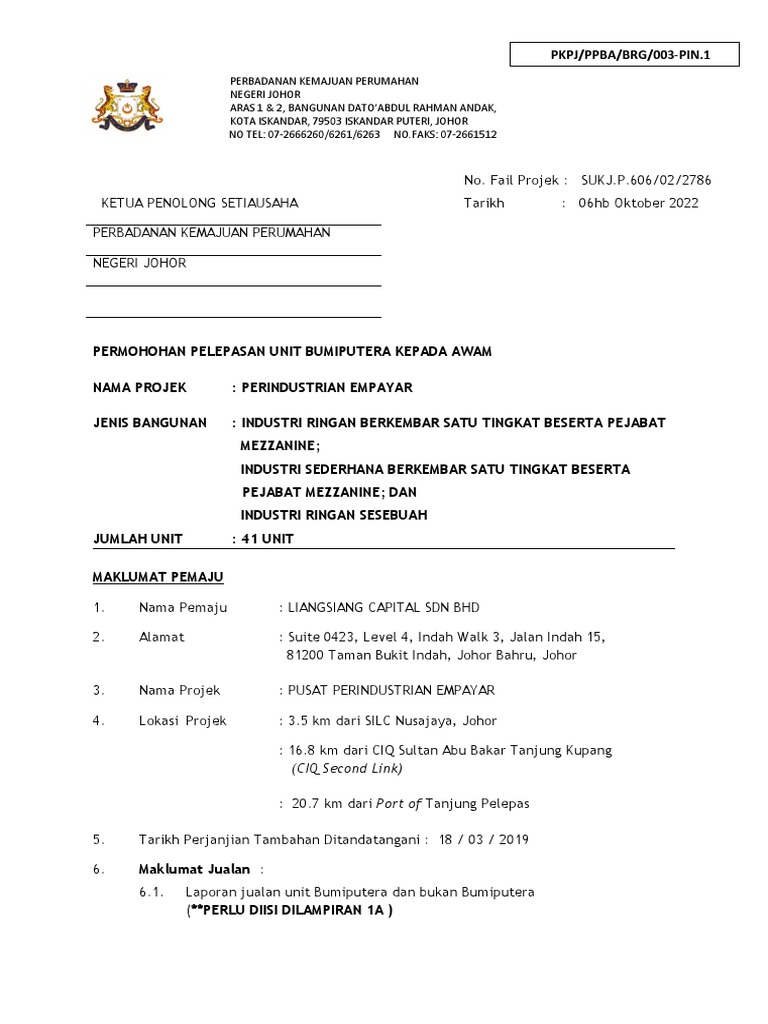 BORANG 1 Resubmit | PDF