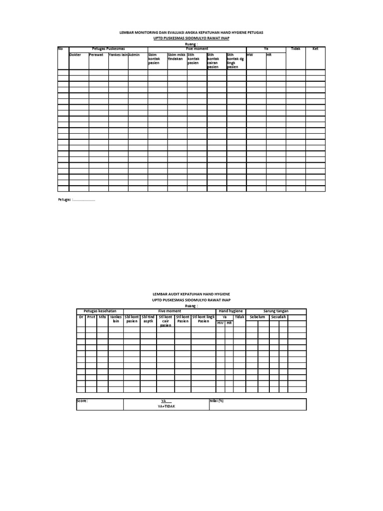 Form Audit Dan Monitoring Ppi | PDF