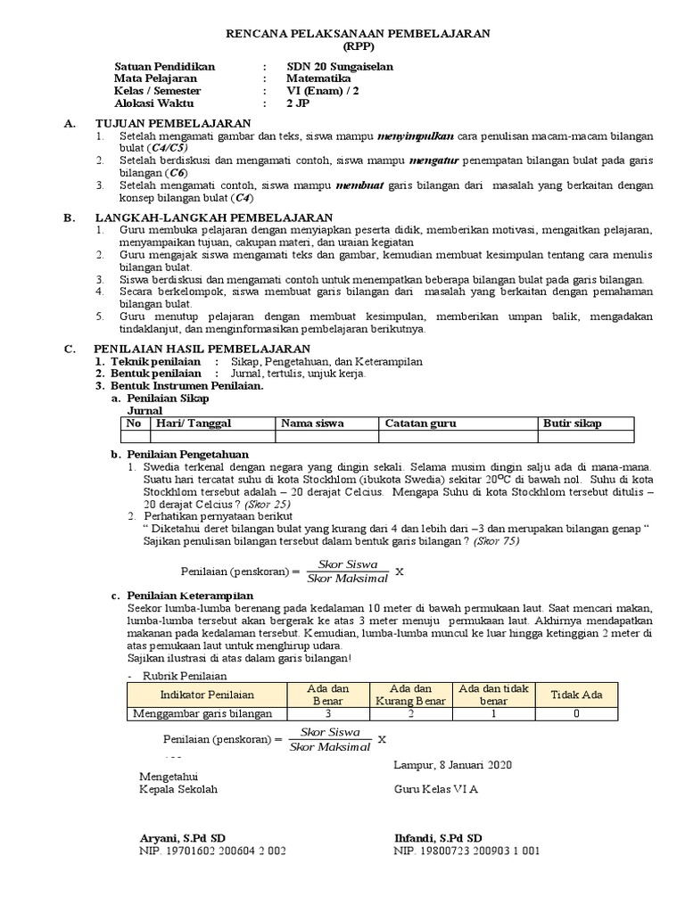 RPP Merdeka Belajar MTK | PDF
