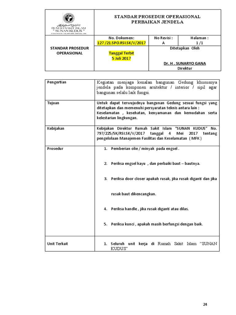 Sop Perbaikan Jendela | PDF | Karier & Perkembangan