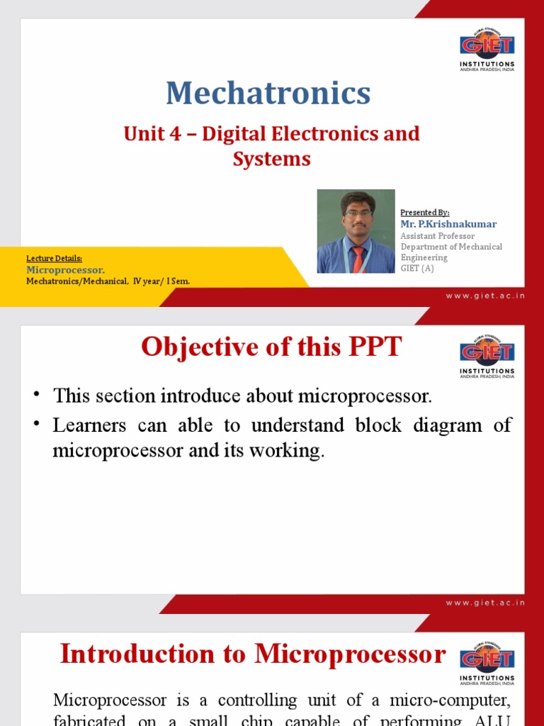 Unit 4 Part 1 Microprocessor Pdf Central Processing Unit Microprocessor