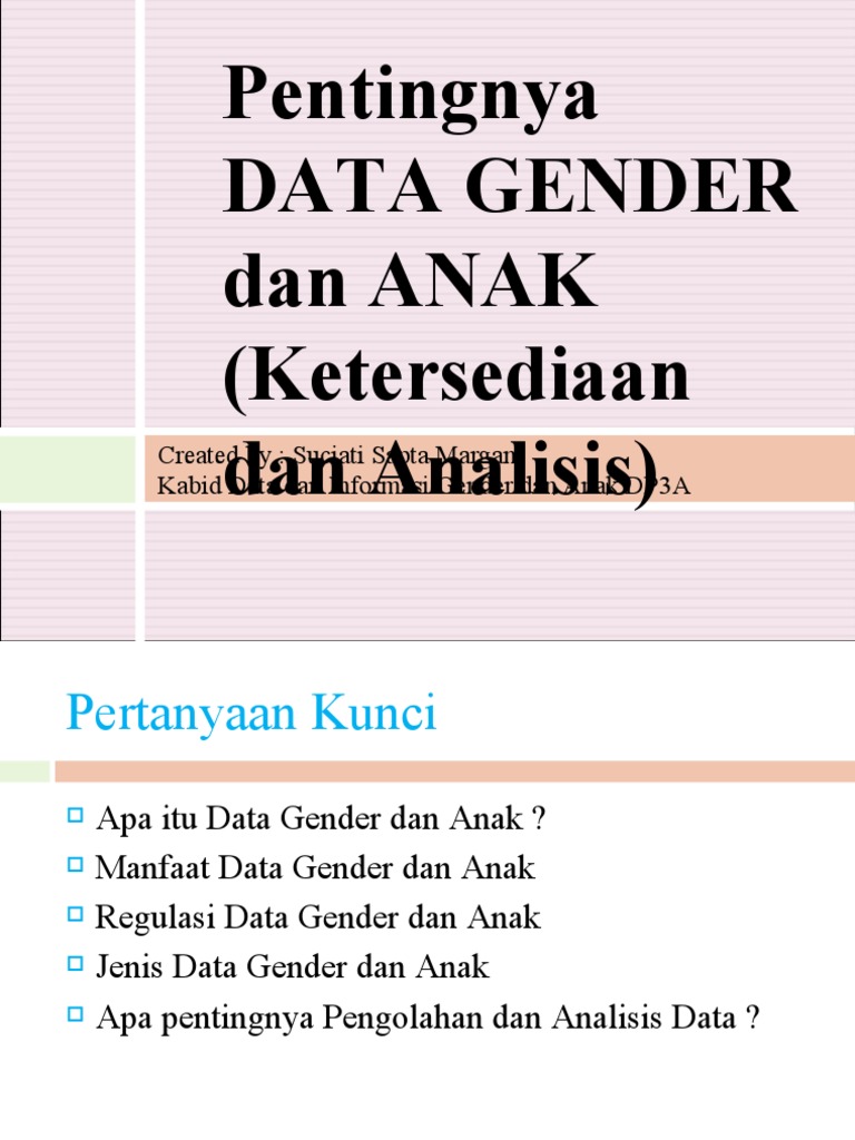 Pentingnya Data Terpilah Gender Dan Anak | PDF