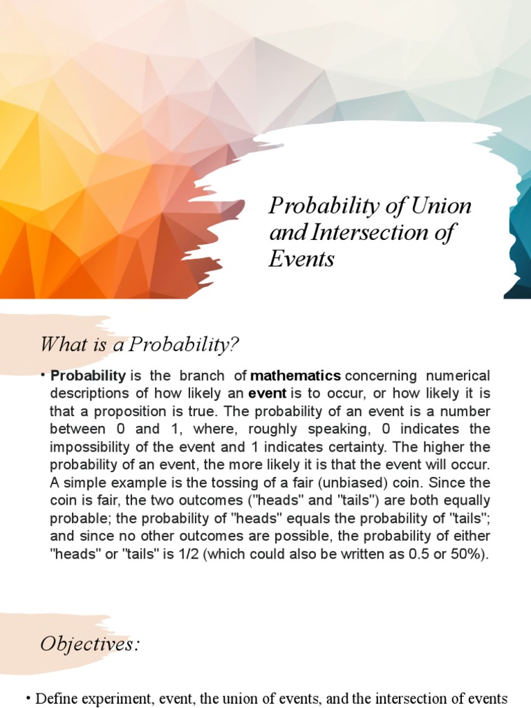 Probability of Union and Intersection of Events | PDF | Probability | Set (Mathematics)