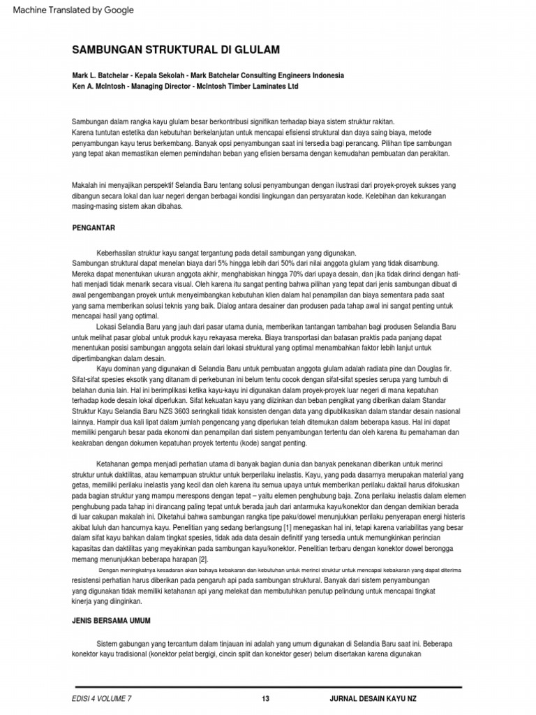 Structural Joints in Glulam | PDF