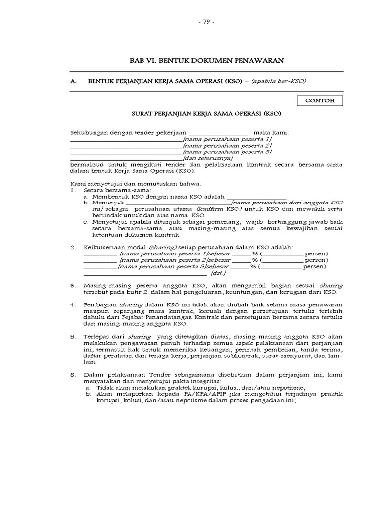 Surat Perjanjian KSO | PDF