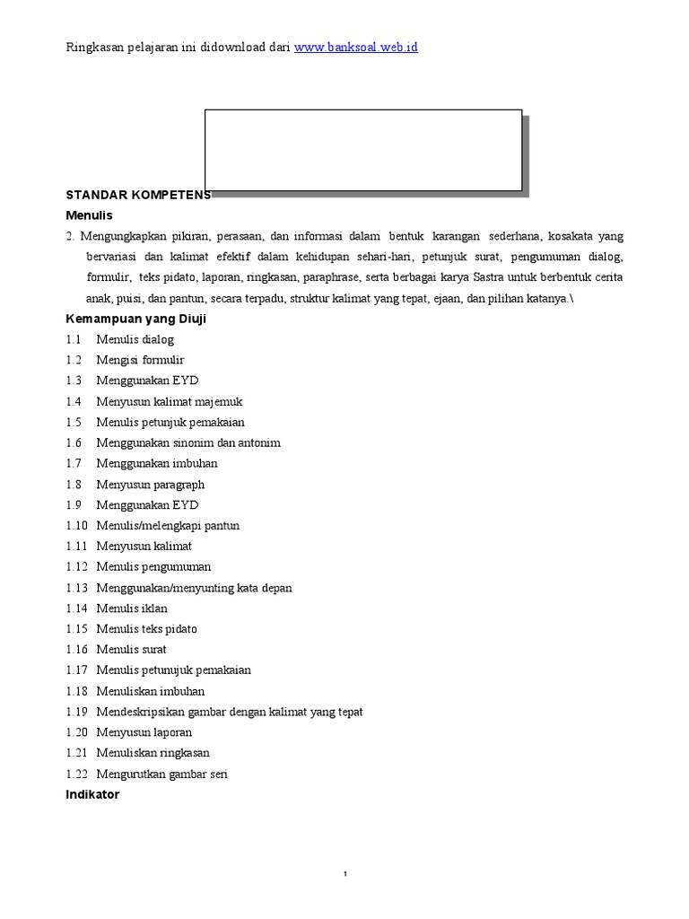 Materi Bindo Utk Youtube | PDF