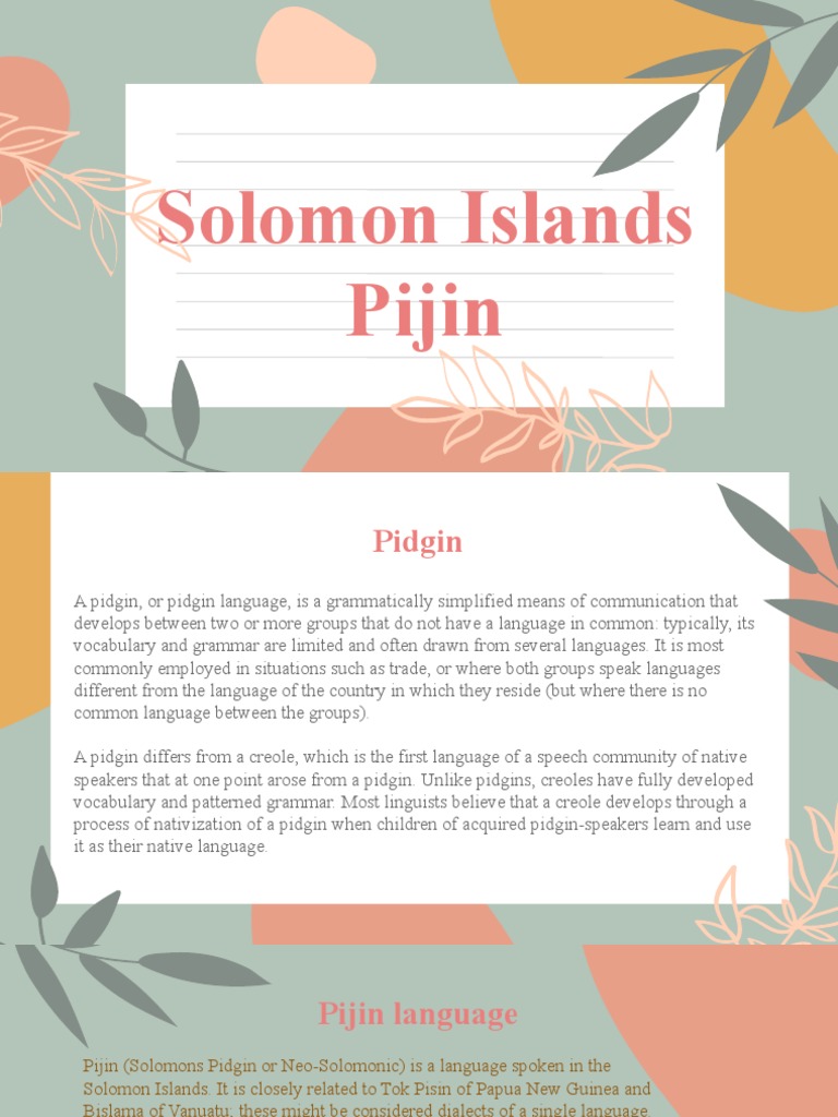 Solomon Islands Pijin | PDF | Linguistics | Cognitive Science