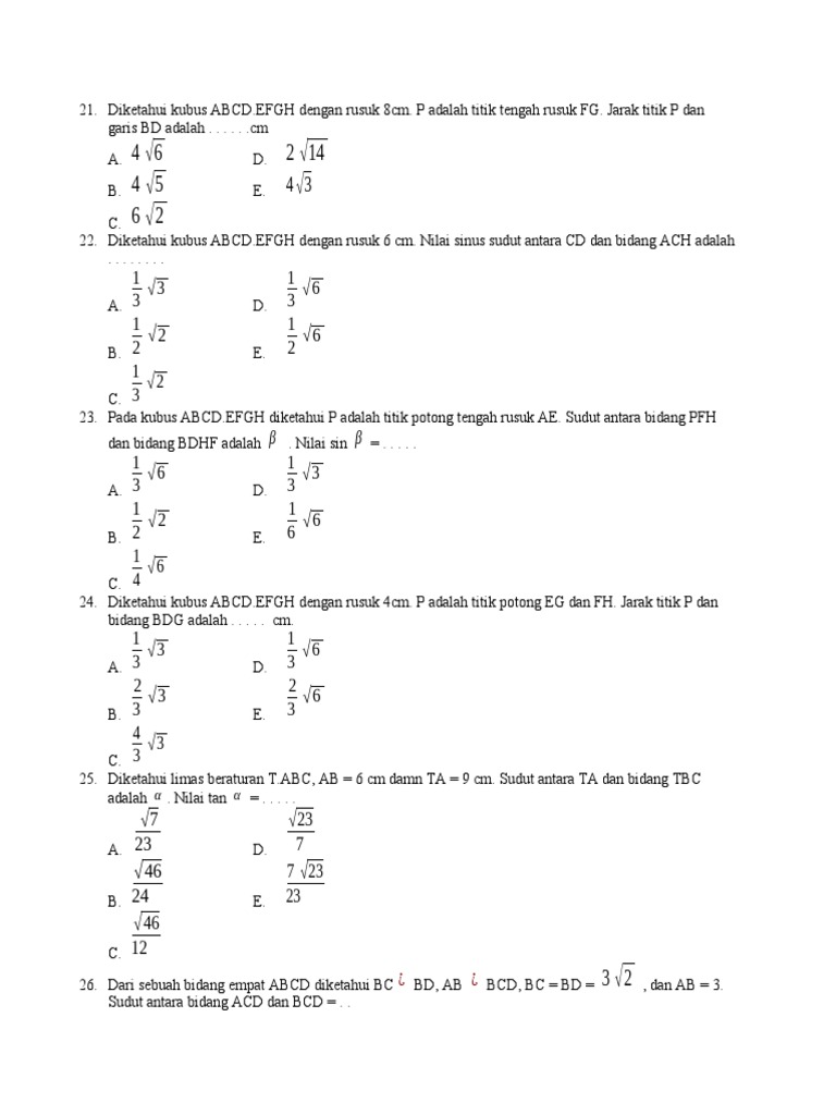 Latihan Dimensi 3 Part 3 | PDF