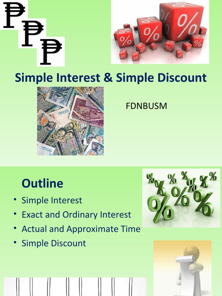 FDNBUSM Simple Interest Discount | PDF | Interest | Loans