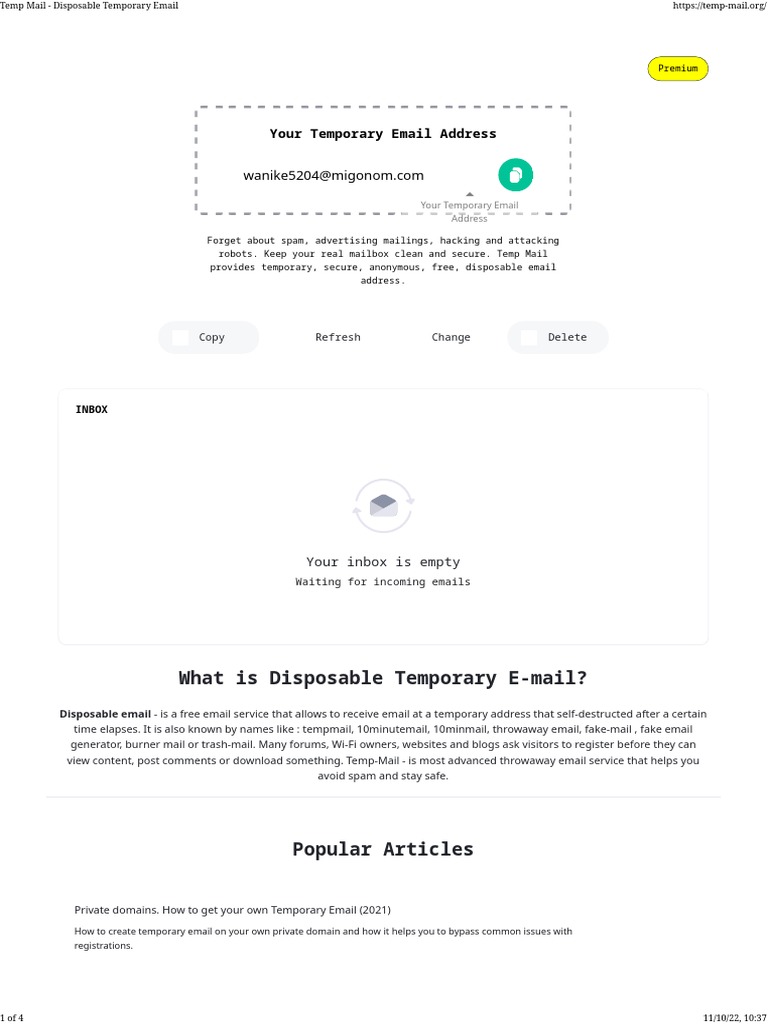 Temp Mail - Disposable Temporary Email | PDF