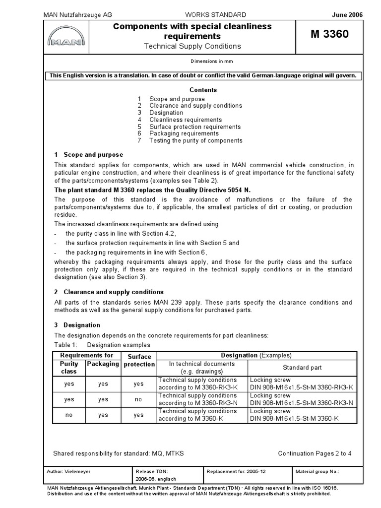 Components With Special Cleanliness Requirements: Technical Supply ...