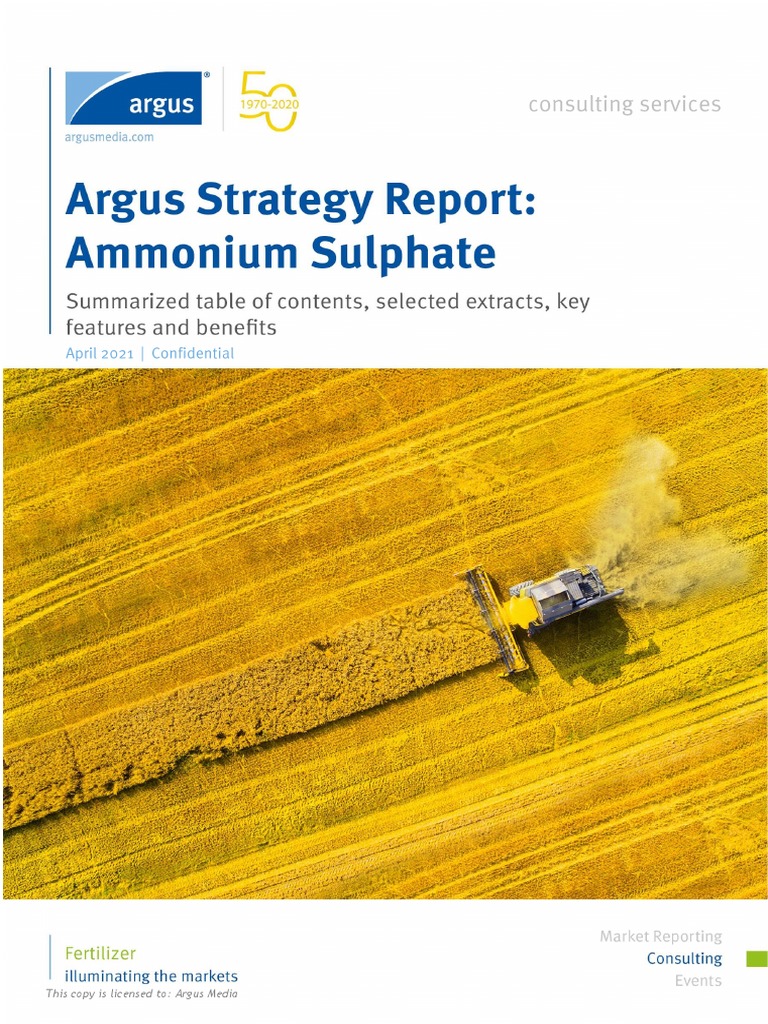 Argus Strategy Report Ammonium Sulphate - Full Table of Contents | PDF