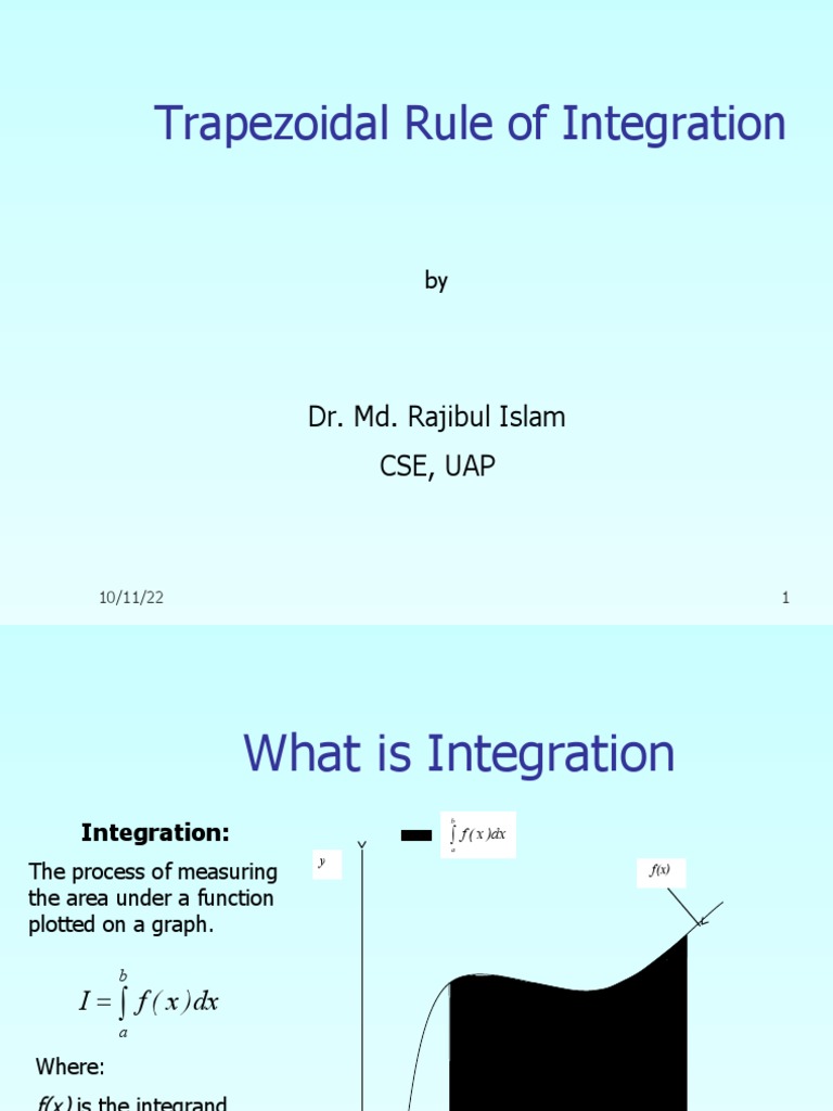 1 - Trapezoidal Rule | PDF | Integral | Mathematical Relations
