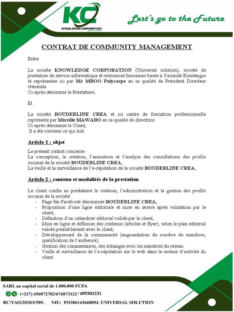 Contrat-De-Community-Management Final | PDF