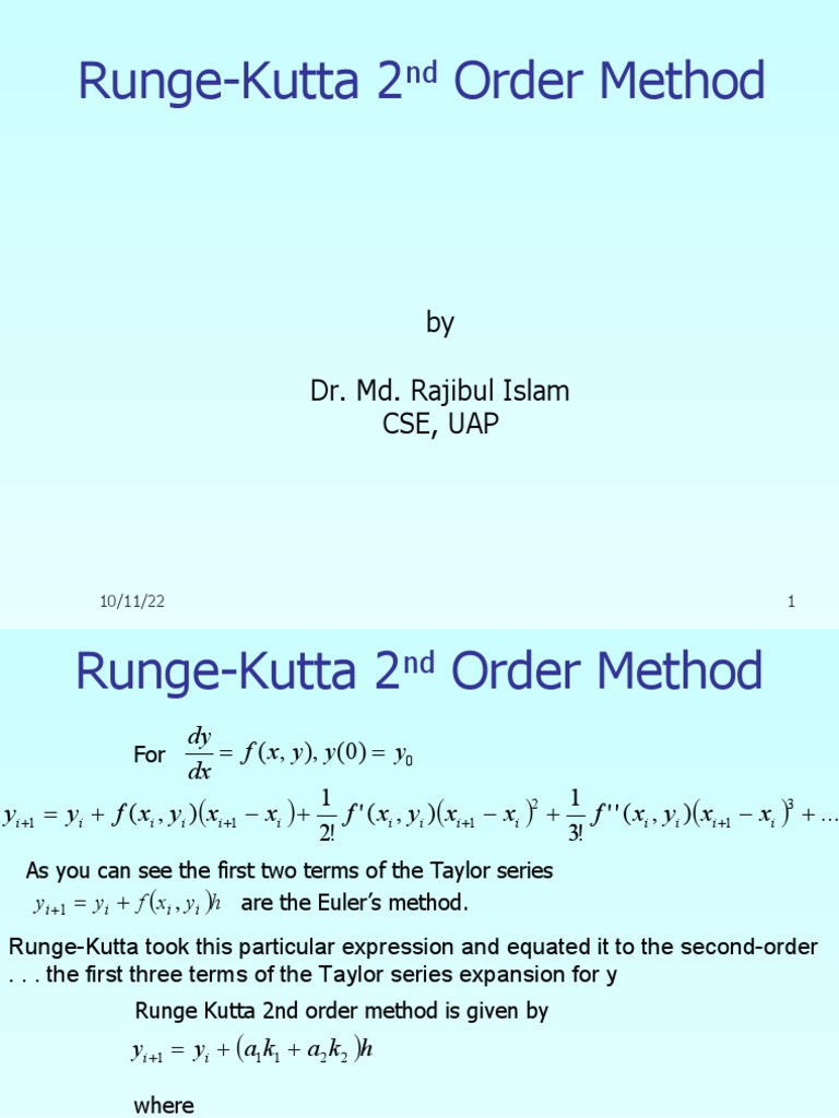 2 - Runge-Kutta 2nd Order Method | PDF | Algorithms | Mathematics Of Computing