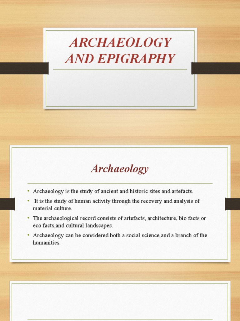 Archeology and Epigraphy | PDF