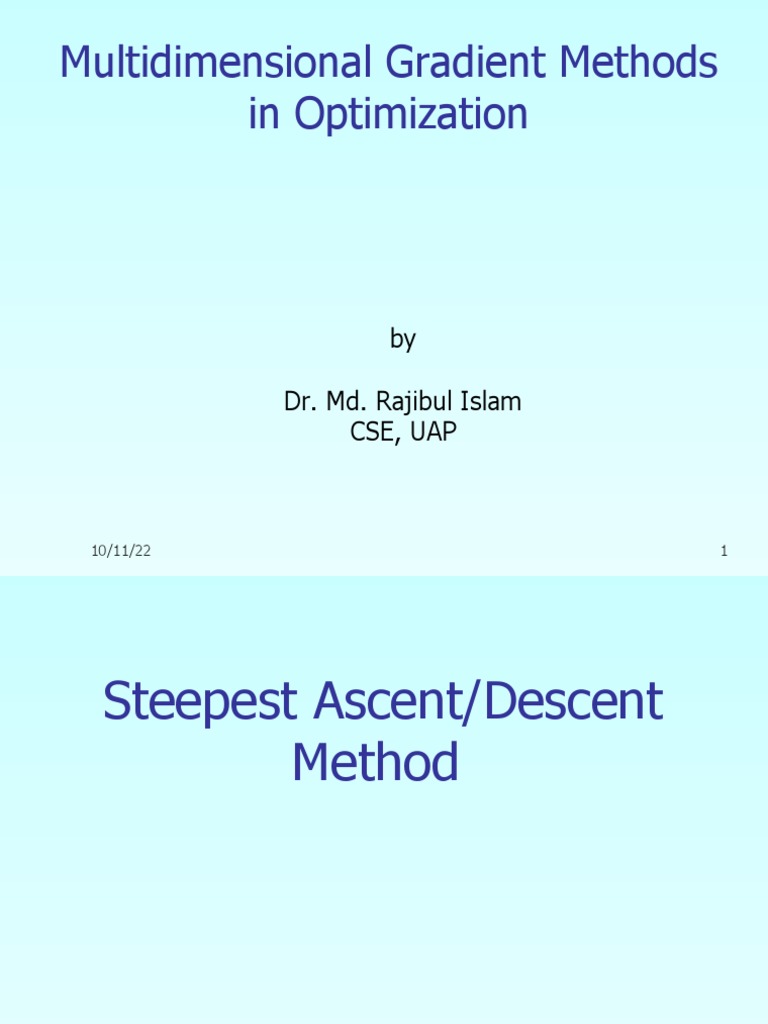 4 Multidimensional Gradient Method Pdf Gradient Mathematical
