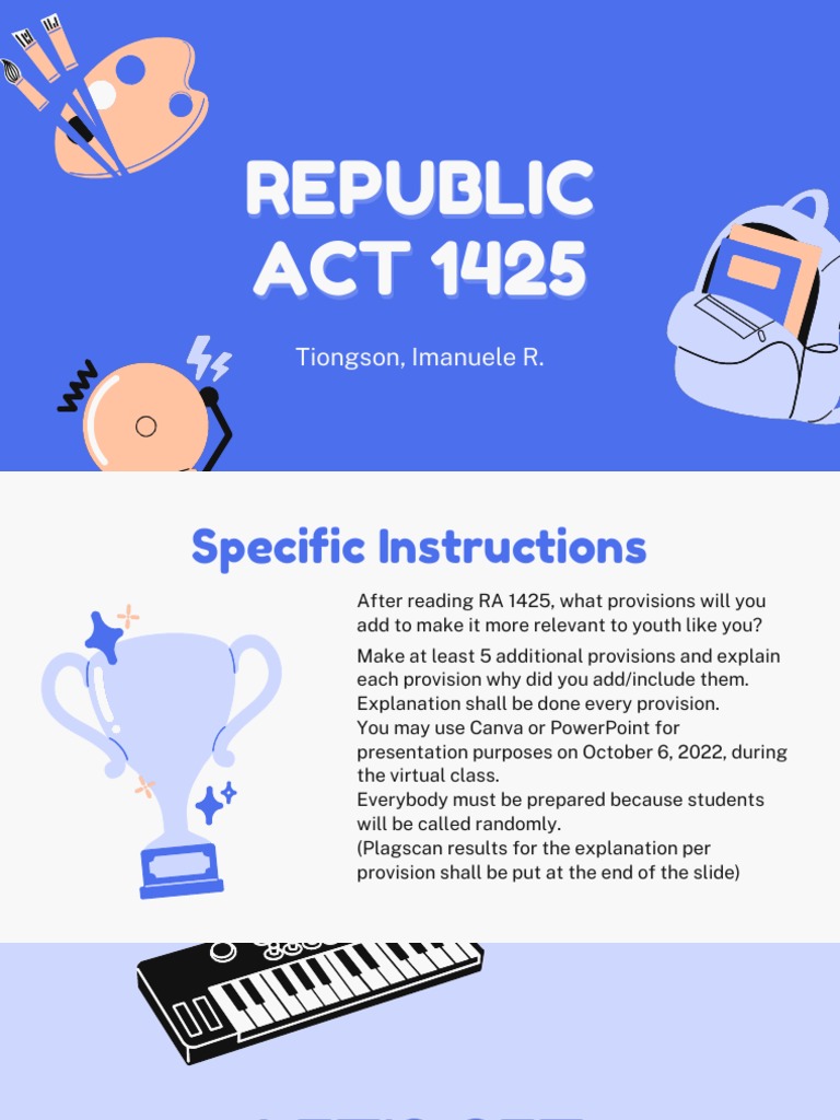 Additional Provisions Activity (RA 1425/rizal Law) | PDF ...