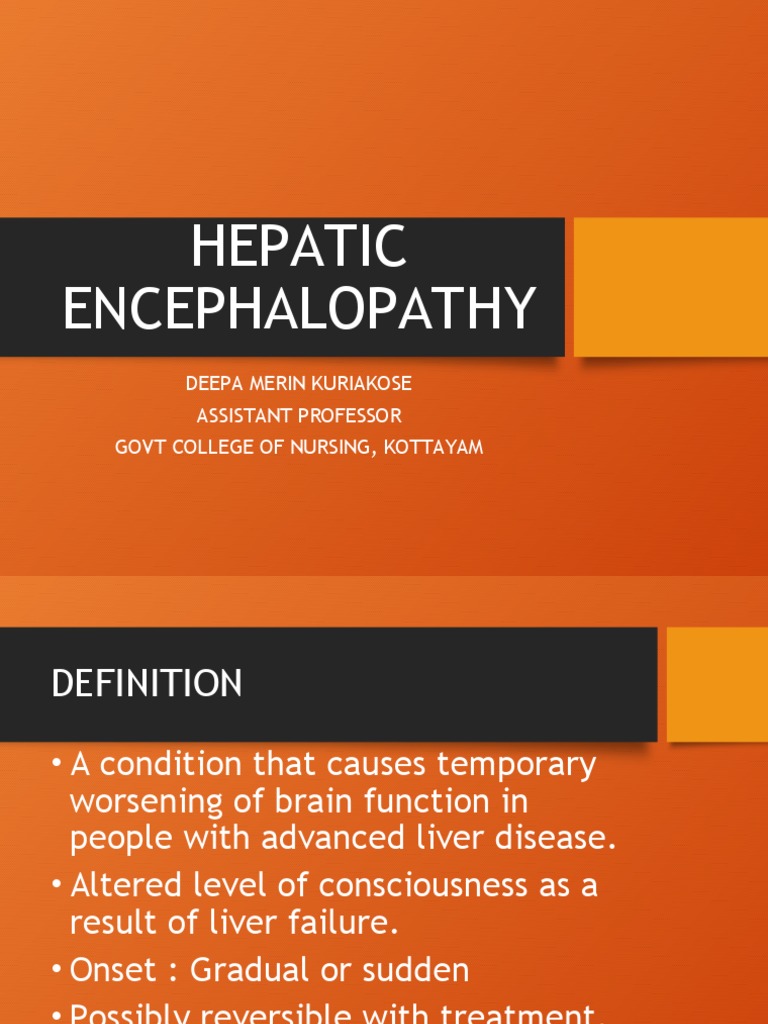Hepatic Encephalopathy | PDF | Cirrhosis | Liver