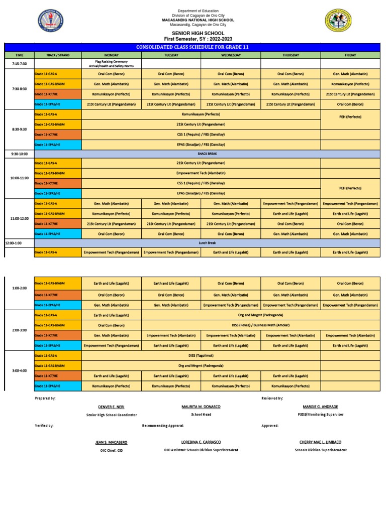ClassProg2023 v123456 | PDF | Schools | Educational Institutions