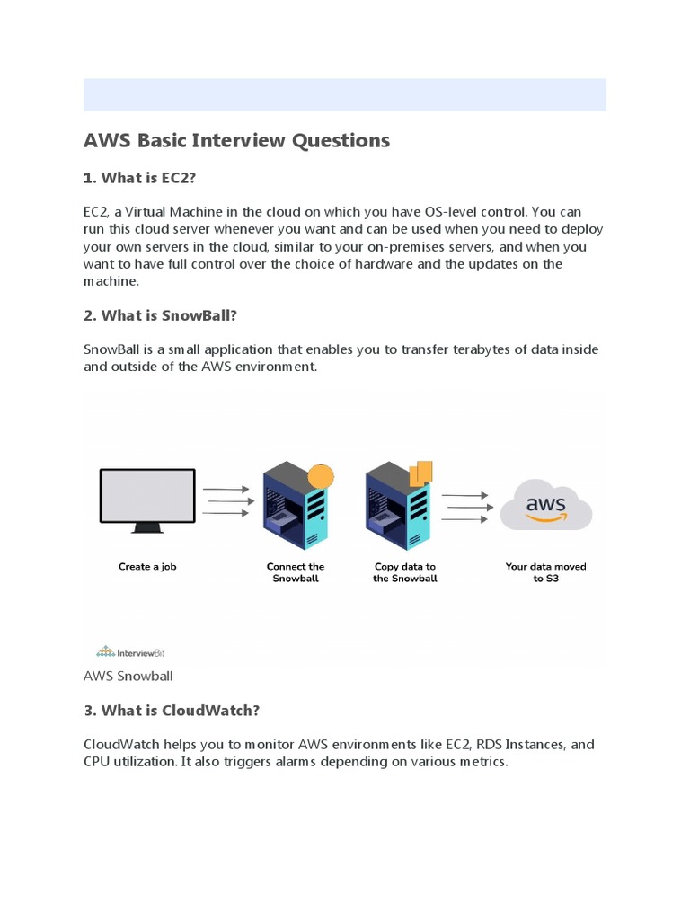 AWS Basic Interview Questions | PDF | Cloud Computing | Amazon Web Services