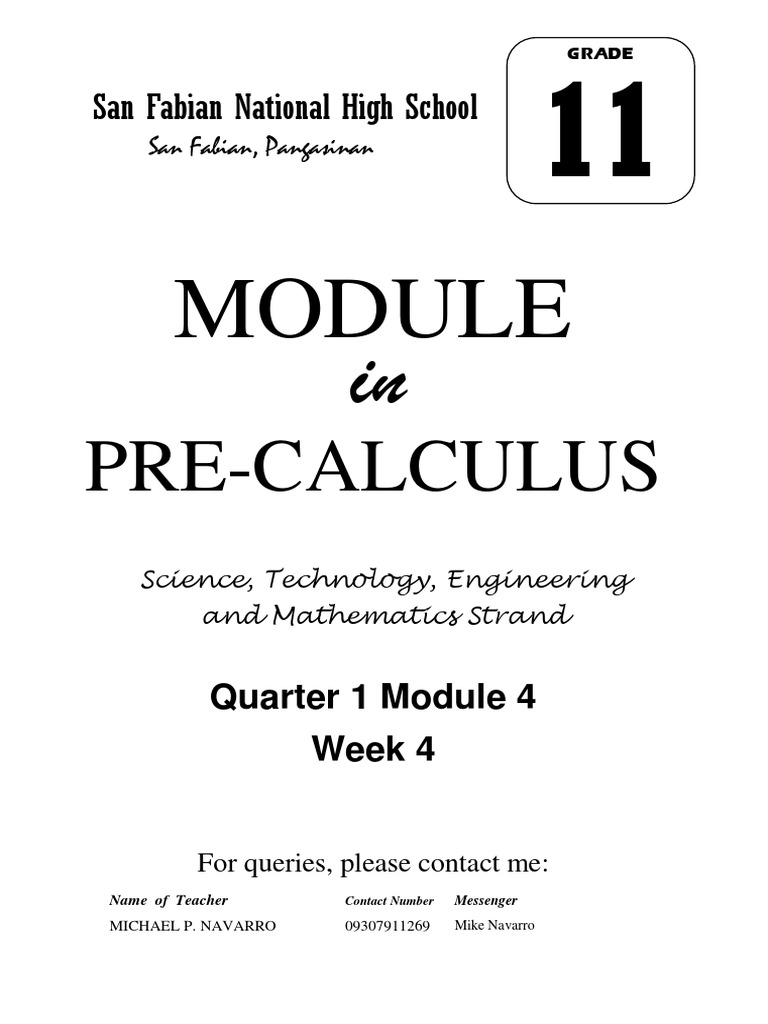 Precal Q1 M4 W4 | PDF