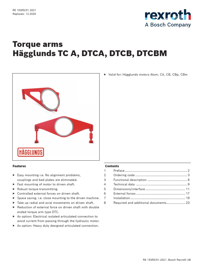 Torque Arms Re 15355 - 06 Hagglunds | PDF | Electric Motor | Screw