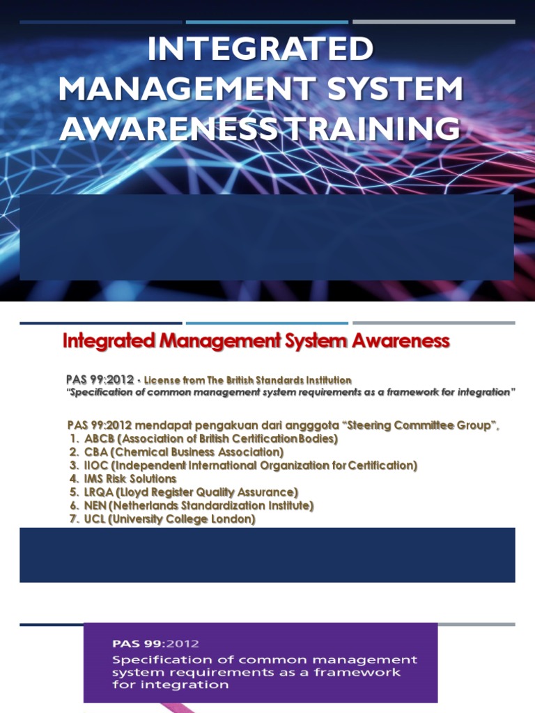 Integrated Management System Awareness Training | PDF