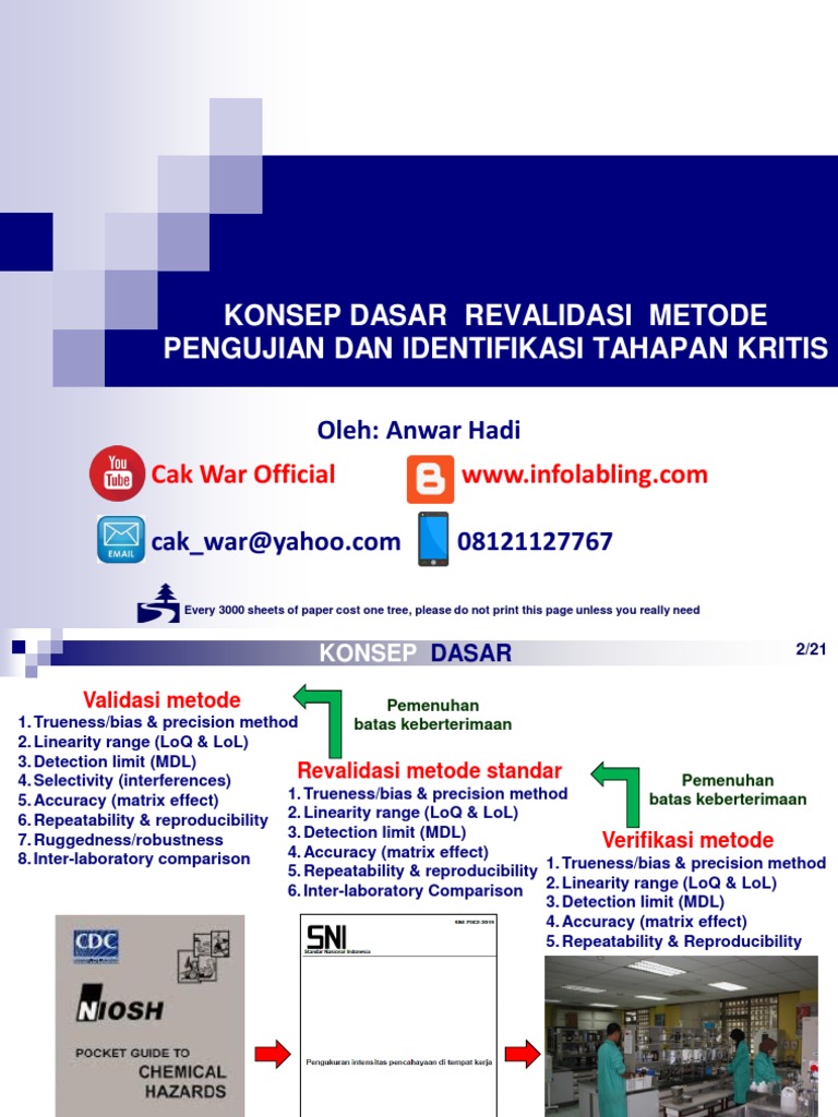 Konsep Dasar Validasi Metode K3 | PDF