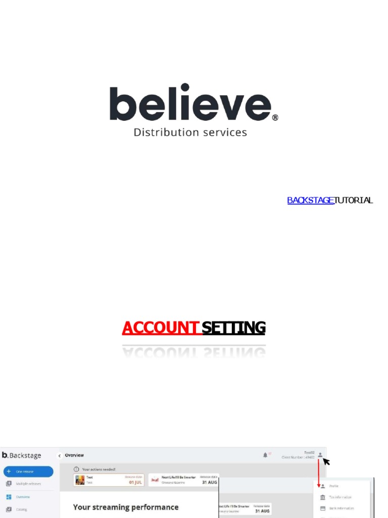 Believe Backstage Tutorial - 2022 - Updated August 2022 | PDF