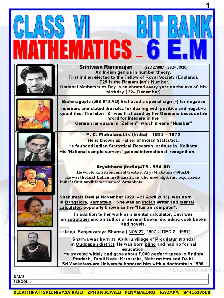 6TH Maths Ans Empty | PDF | Elementary Mathematics | Mathematical Notation