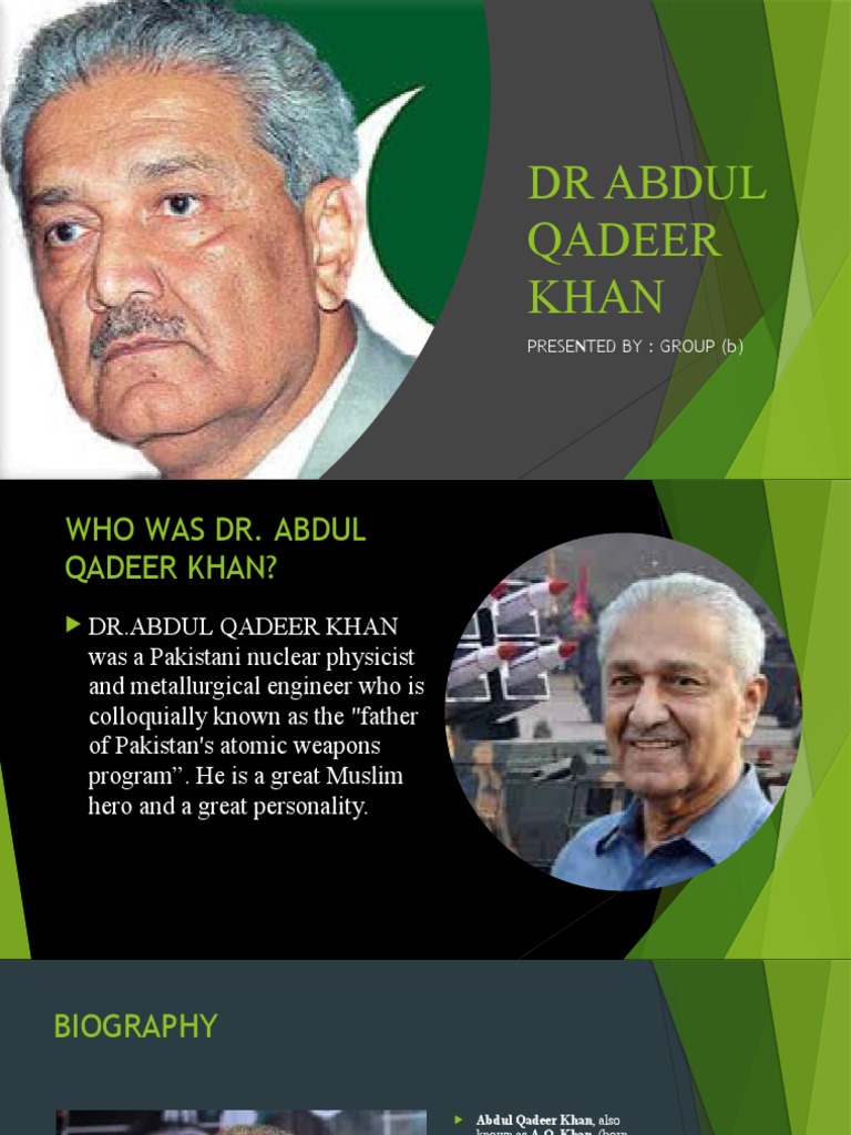 Dr. Abdul Qadeer Khan (A.q) | PDF