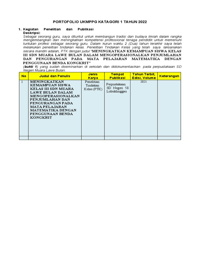 Contoh Refleksi Ukin | PDF