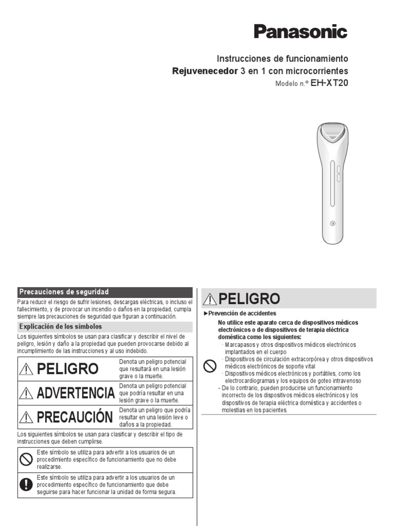 Panasonic EH-XT20 Microcorrienntes - Manual de Instrucciones | PDF ...