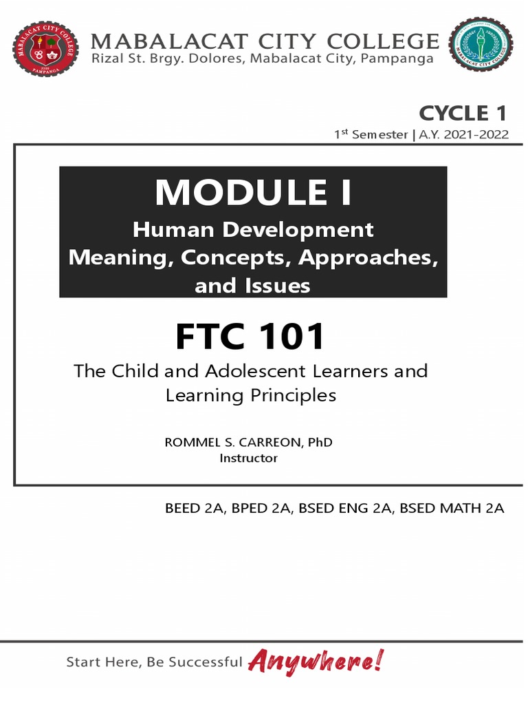 FTC 101 Module 1 | PDF | Developmental Psychology | Psychoanalytic Theory