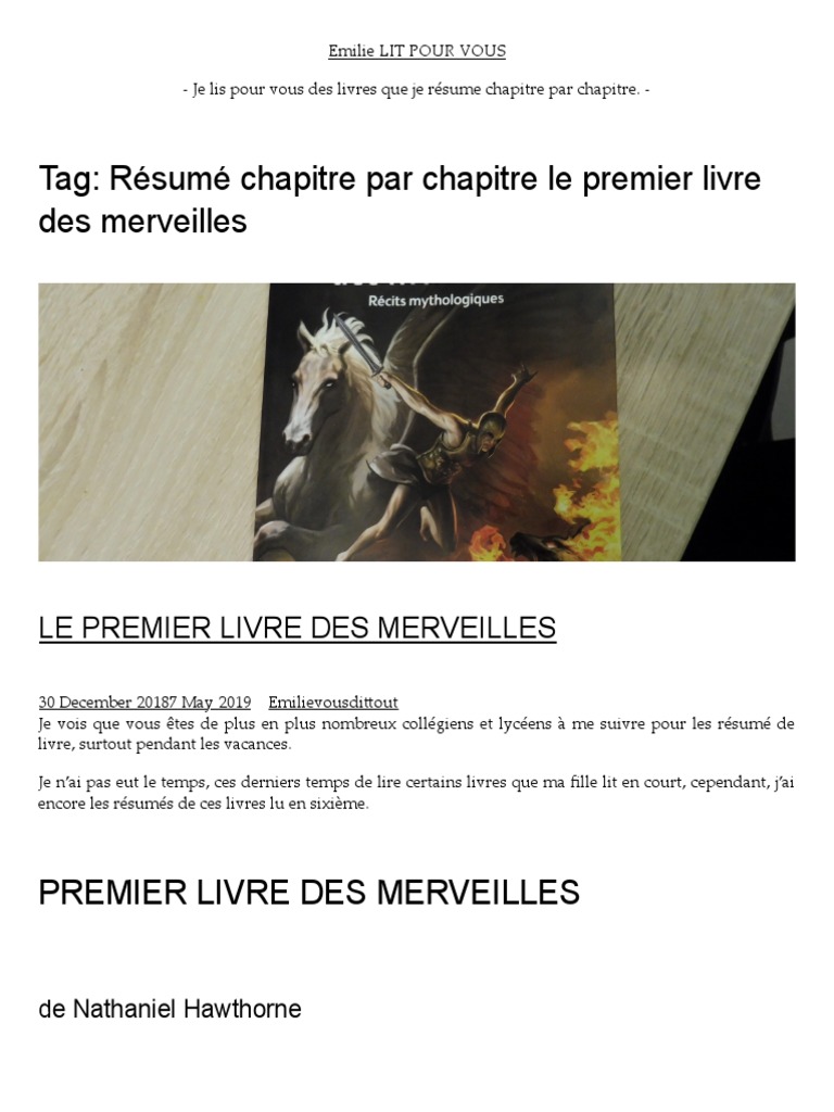 Résumé Chapitre Par Chapitre Le Premier Livre Des Merveilles - Emilie LIT POUR VOUS ...