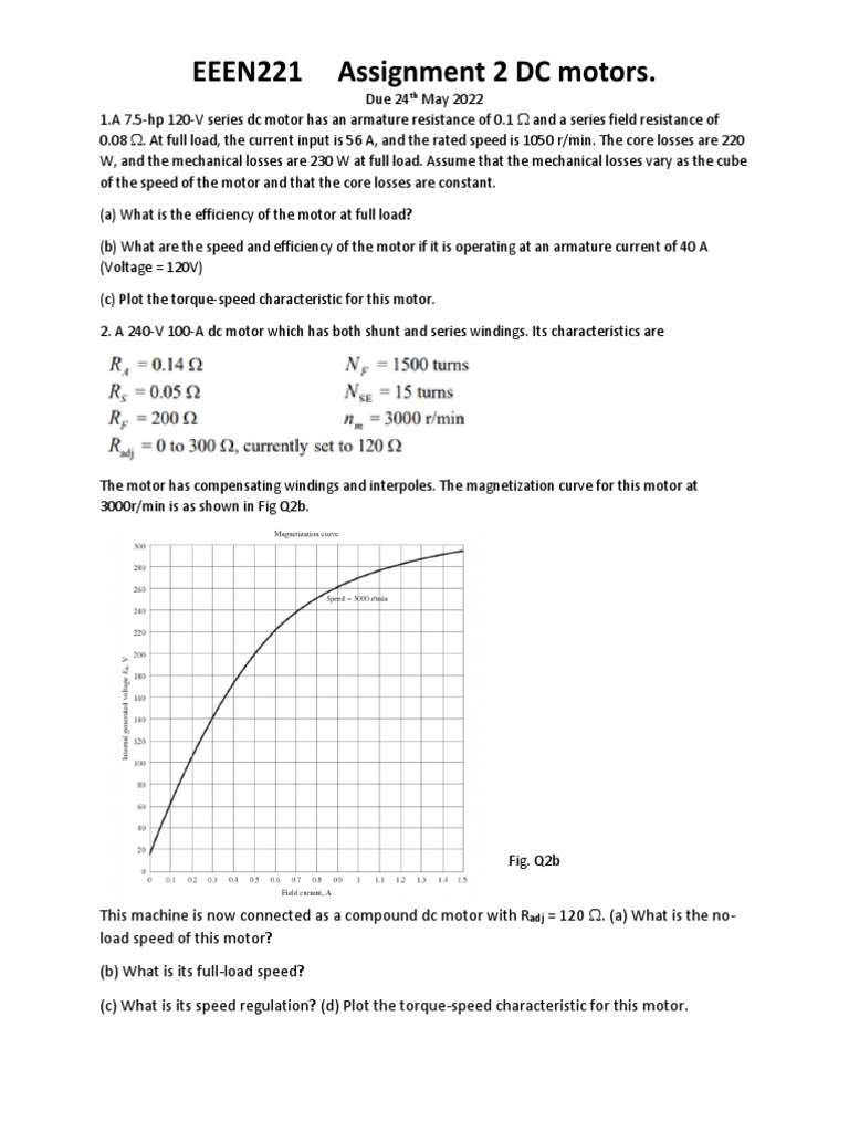 Assignment 2 DC Machines | PDF | Electric Motor | Machines
