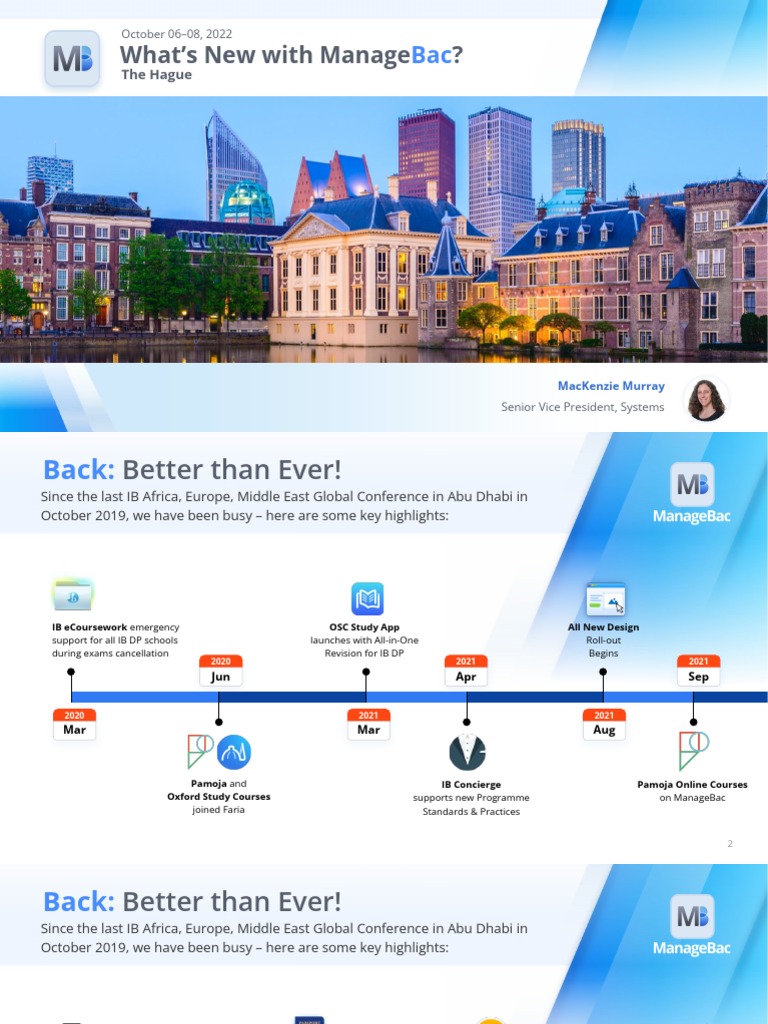 ManageBac What's New Expo Session The Hague October 2022 | PDF | Educational Technology | Mobile App