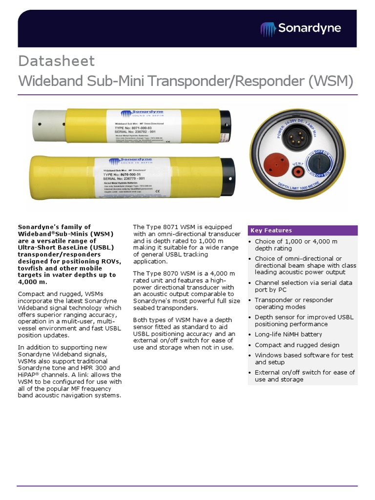 Sonardyne 8070 71 WSM | PDF | Microphone | Electronics