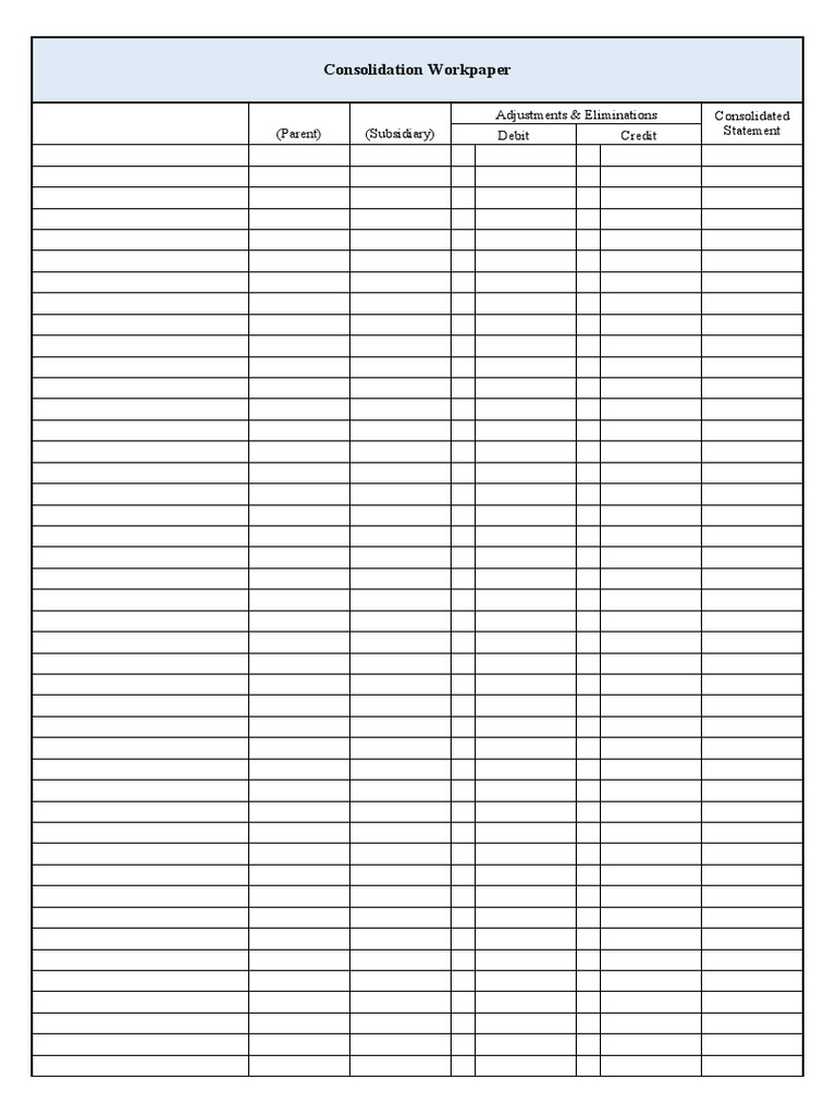 Consolidation Workpaper | PDF