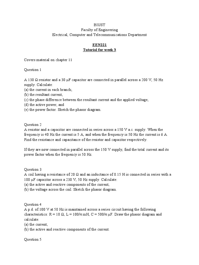 Tutorial Week03 chpt11 | PDF | Series And Parallel Circuits | Capacitor Tutorial Week03 chpt11 | PDF | Series And Parallel Circuits | Capacitor
